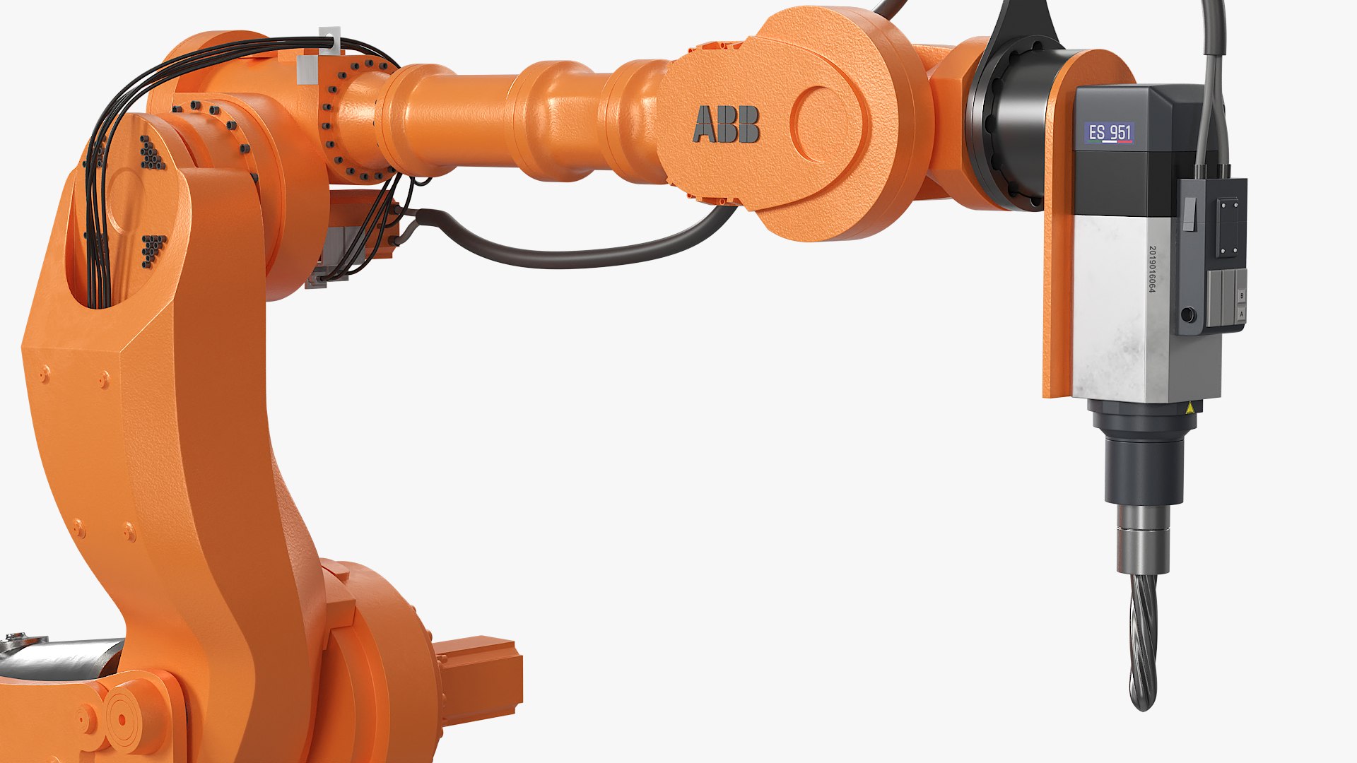 3D ABB 7600 Industrial Robot With Drilling Tool Orange Rigged ...