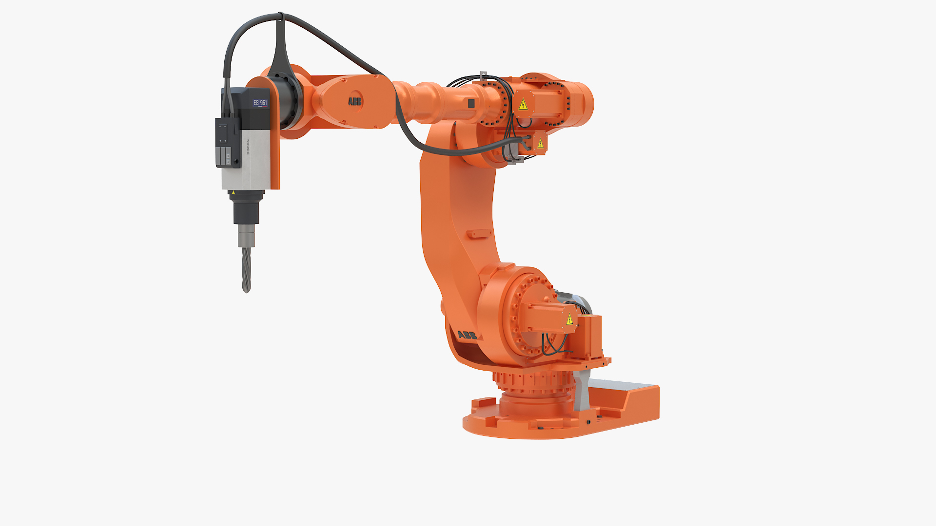 3D ABB 7600 Industrial Robot With Drilling Tool Orange Rigged ...