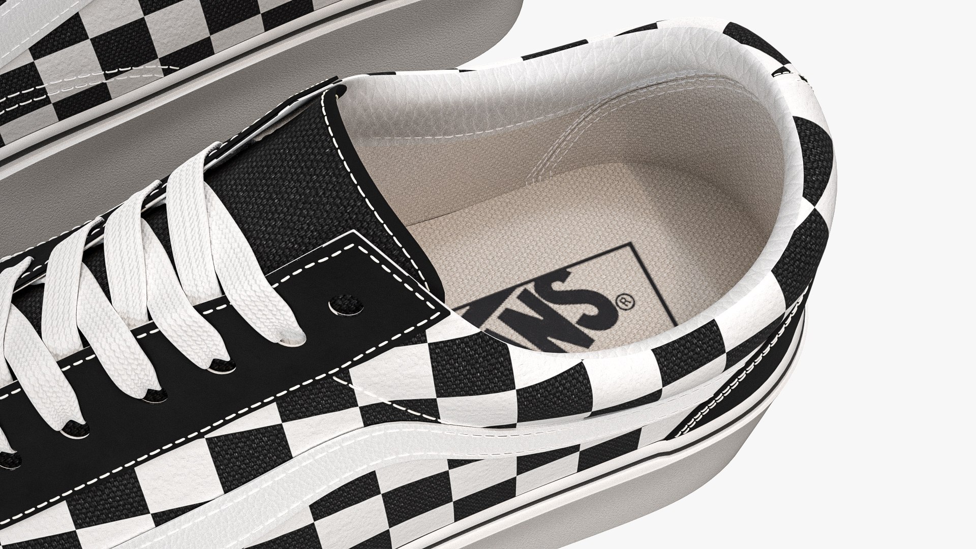 3D Vans Old Skool Stackform Checkerboard Model - TurboSquid 1899280