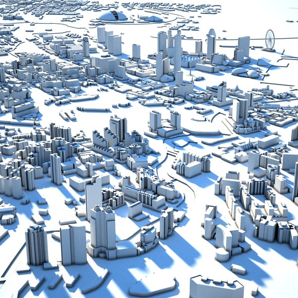 singapore skyline c4d