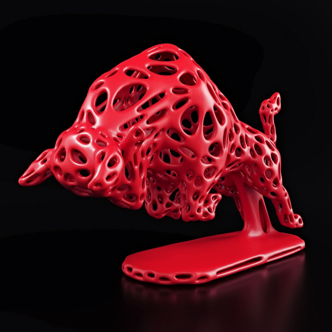 3D Bull Wireframe V2 - TurboSquid 1285375
