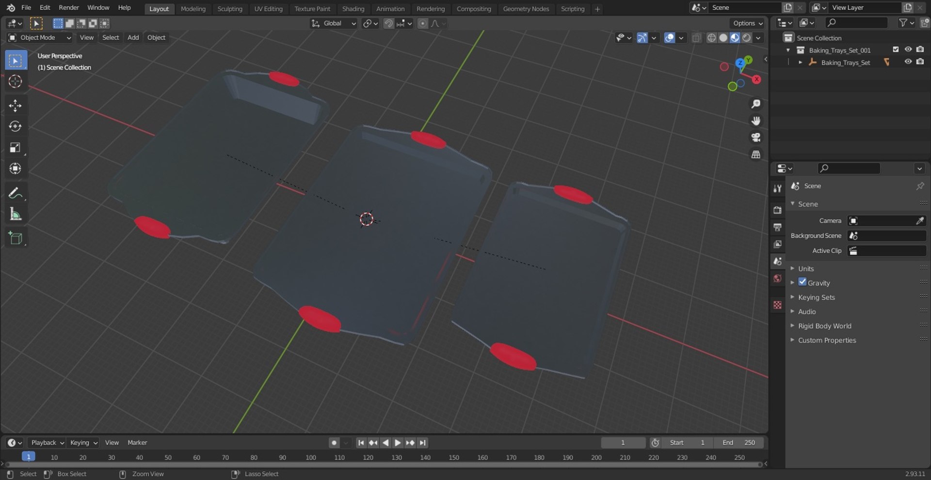 Baking Trays Set Model - TurboSquid 1981363