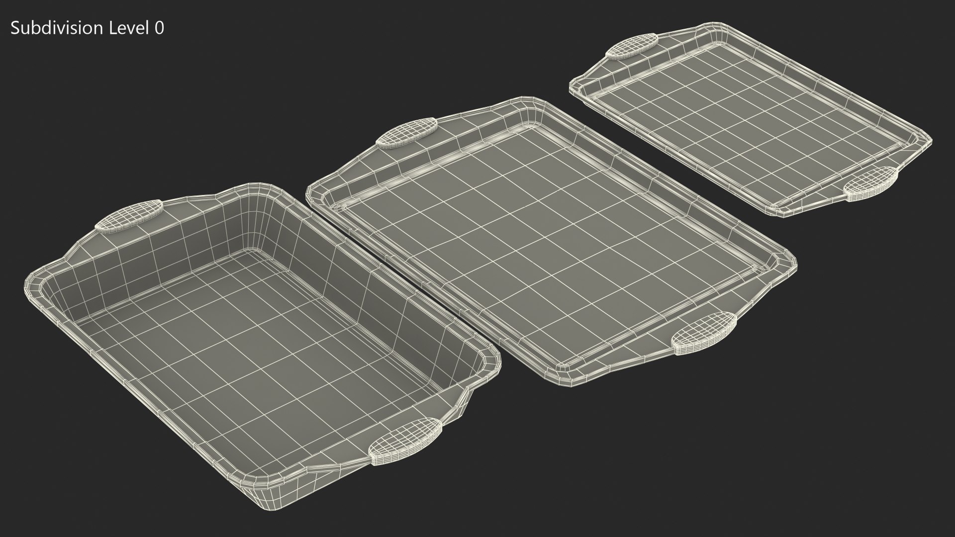 Baking Trays Set Model - TurboSquid 1981363