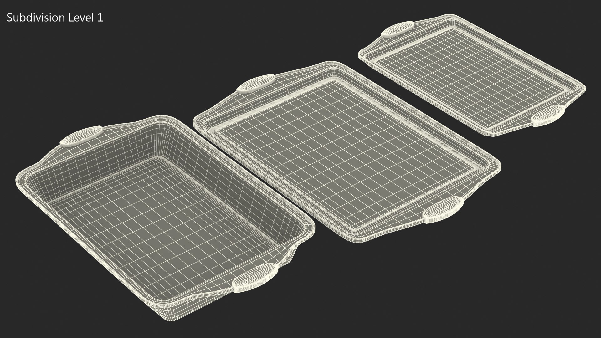 Baking Trays Set Model - TurboSquid 1981363