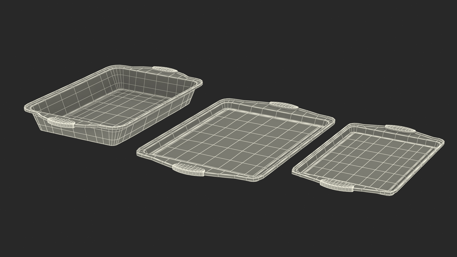 Baking Trays Set Model - TurboSquid 1981363
