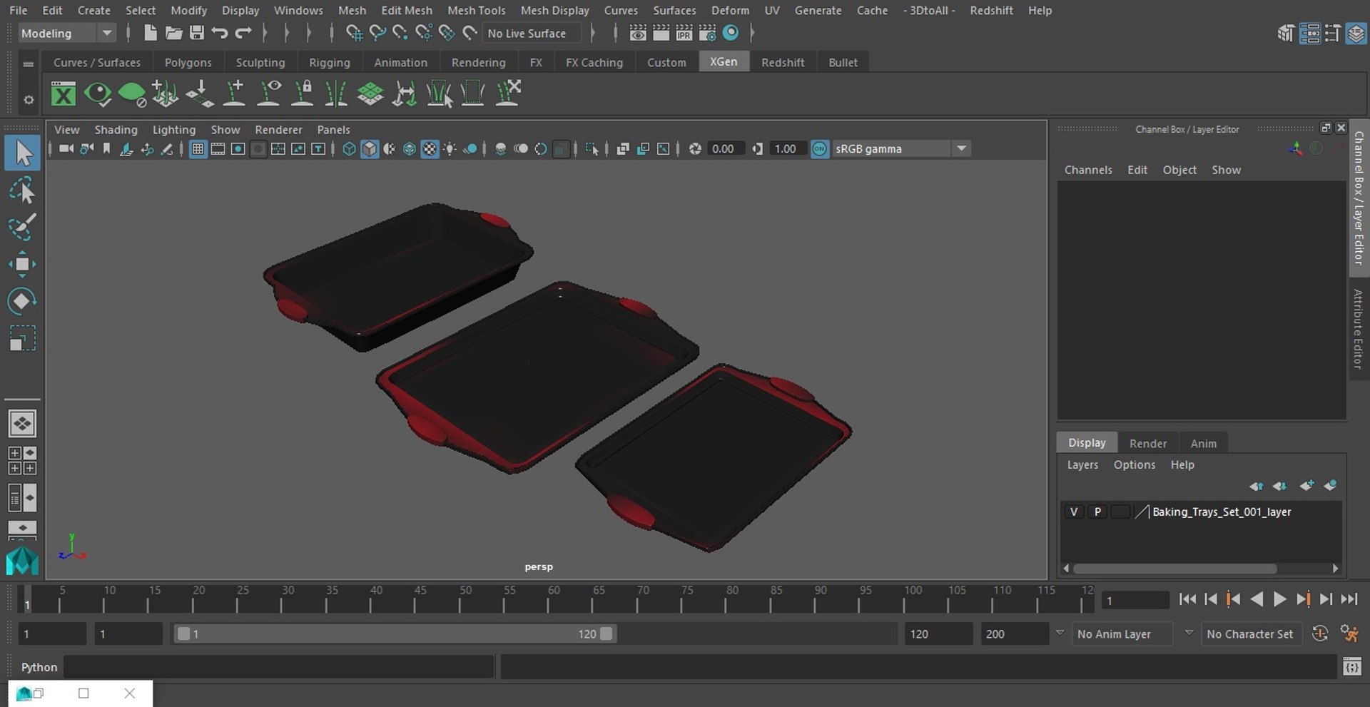 Baking Trays Set Model - TurboSquid 1981363