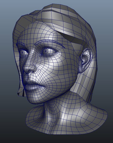 3d female head