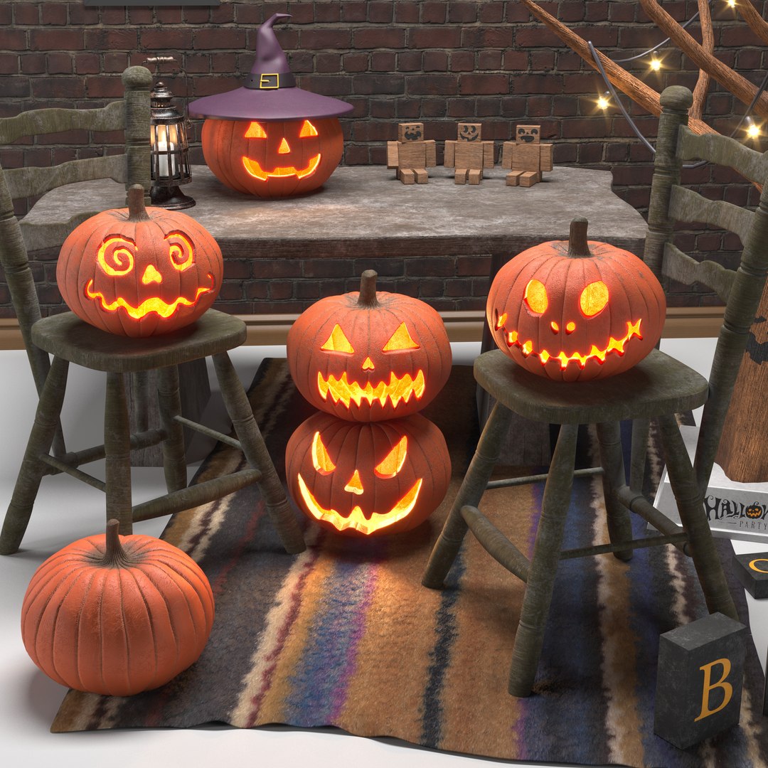 3D model Halloween Decorative set - TurboSquid 2149994