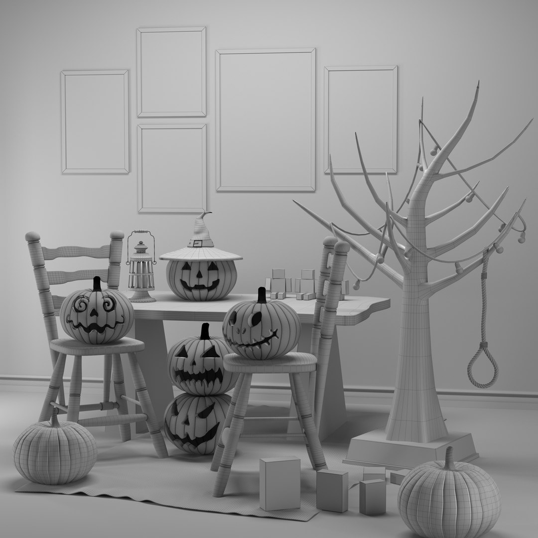 3D model Halloween Decorative set - TurboSquid 2149994