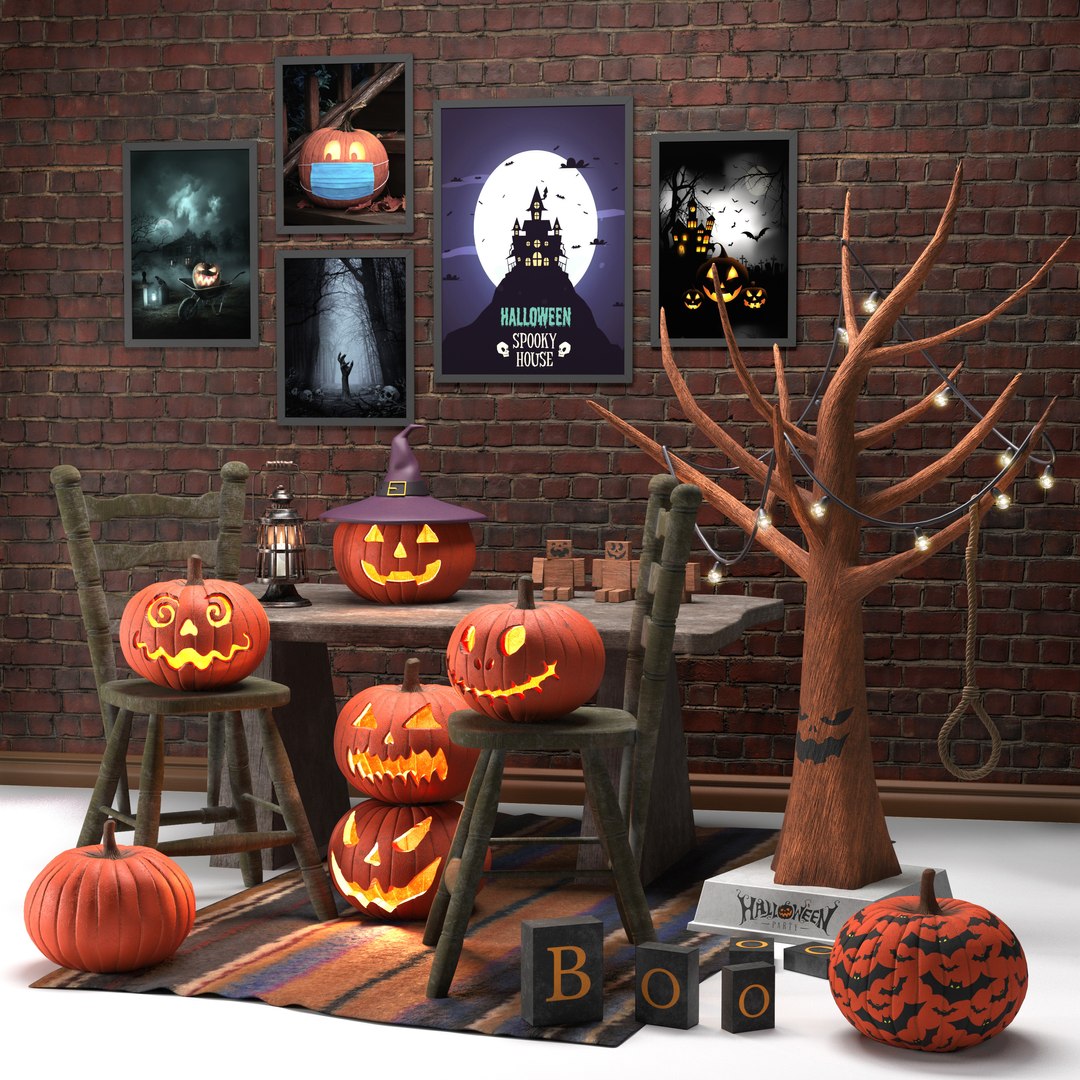 3D model Halloween Decorative set - TurboSquid 2149994