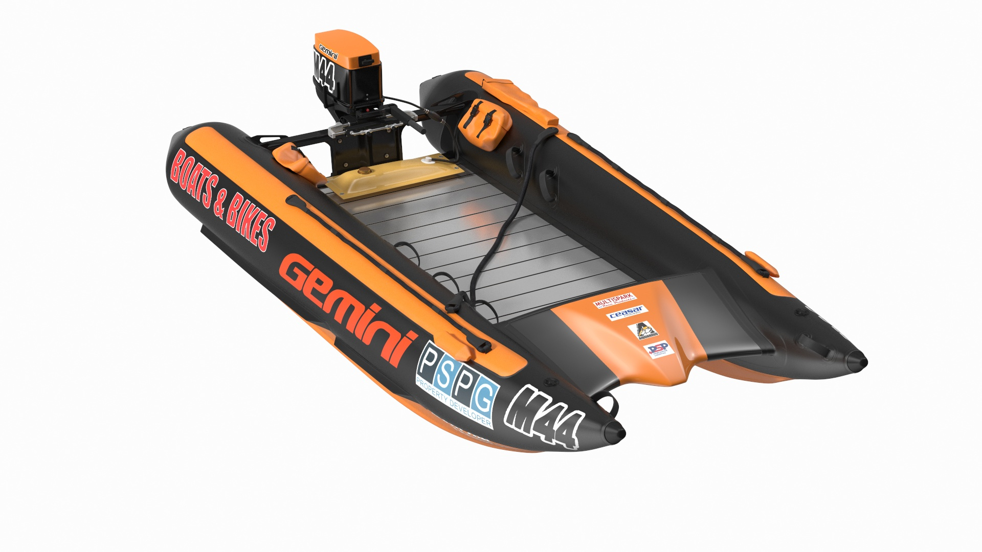 Racing Boat Gemini Zapcat F1 With Engine Orange Rigged 3D - TurboSquid ...