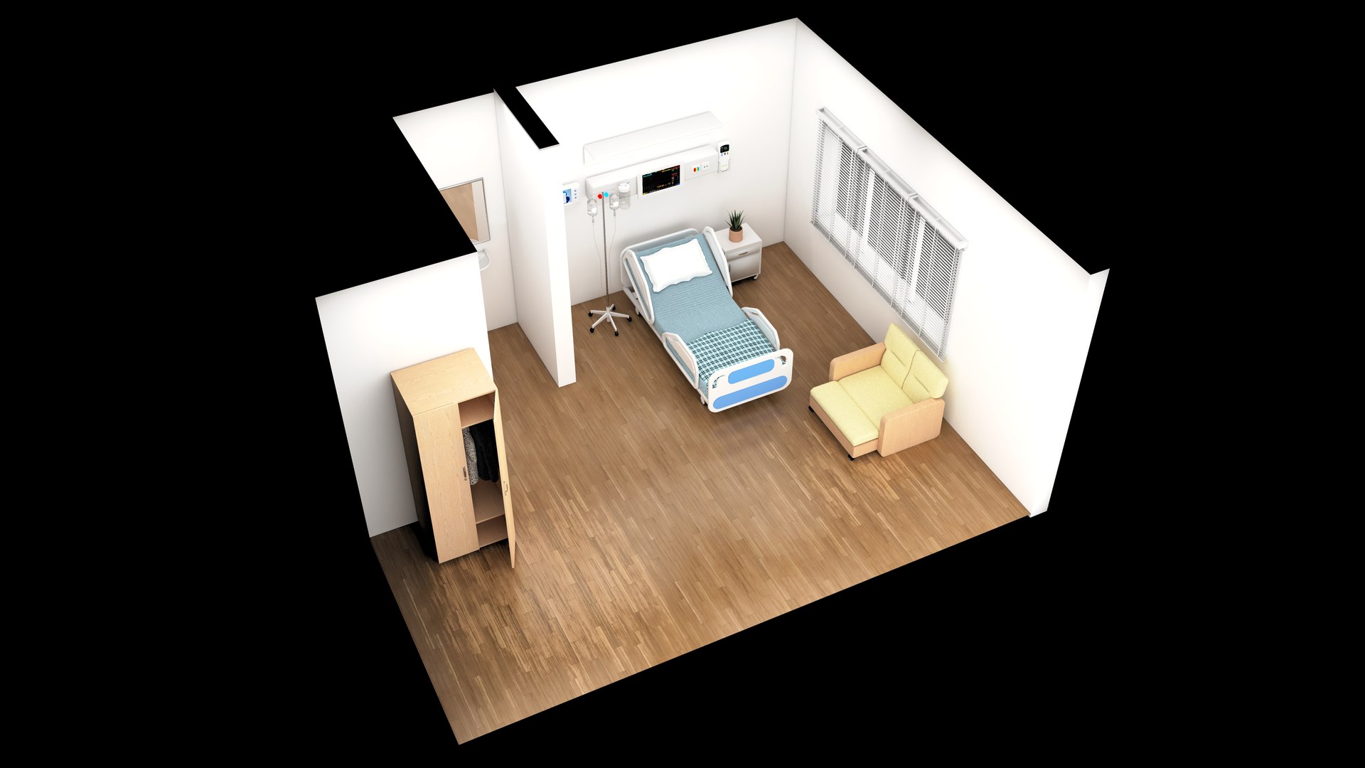 3D Model Patient Room 8K - TurboSquid 2336633