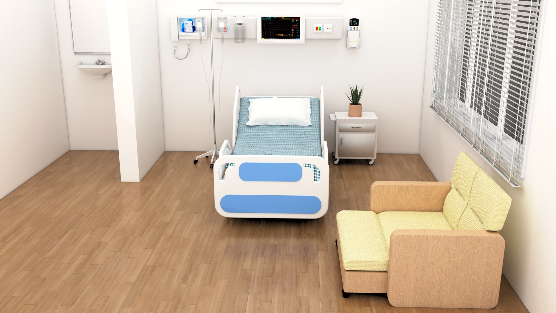 3D Model Patient Room 8K - TurboSquid 2336633