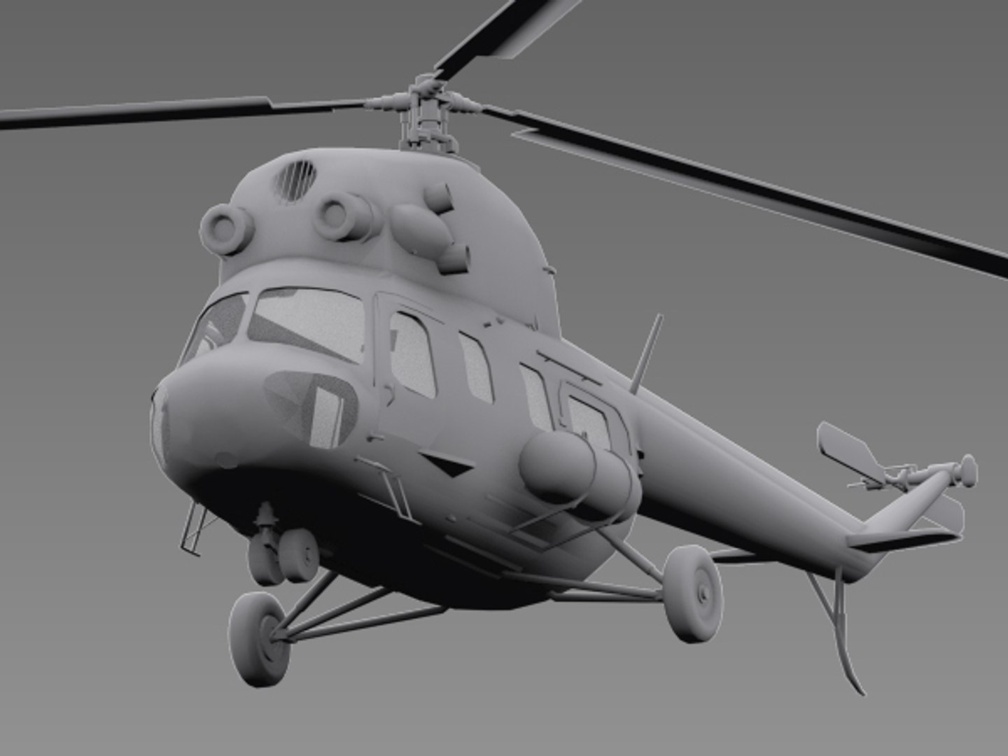 3d Obj Mil Mi-2 Helicopter
