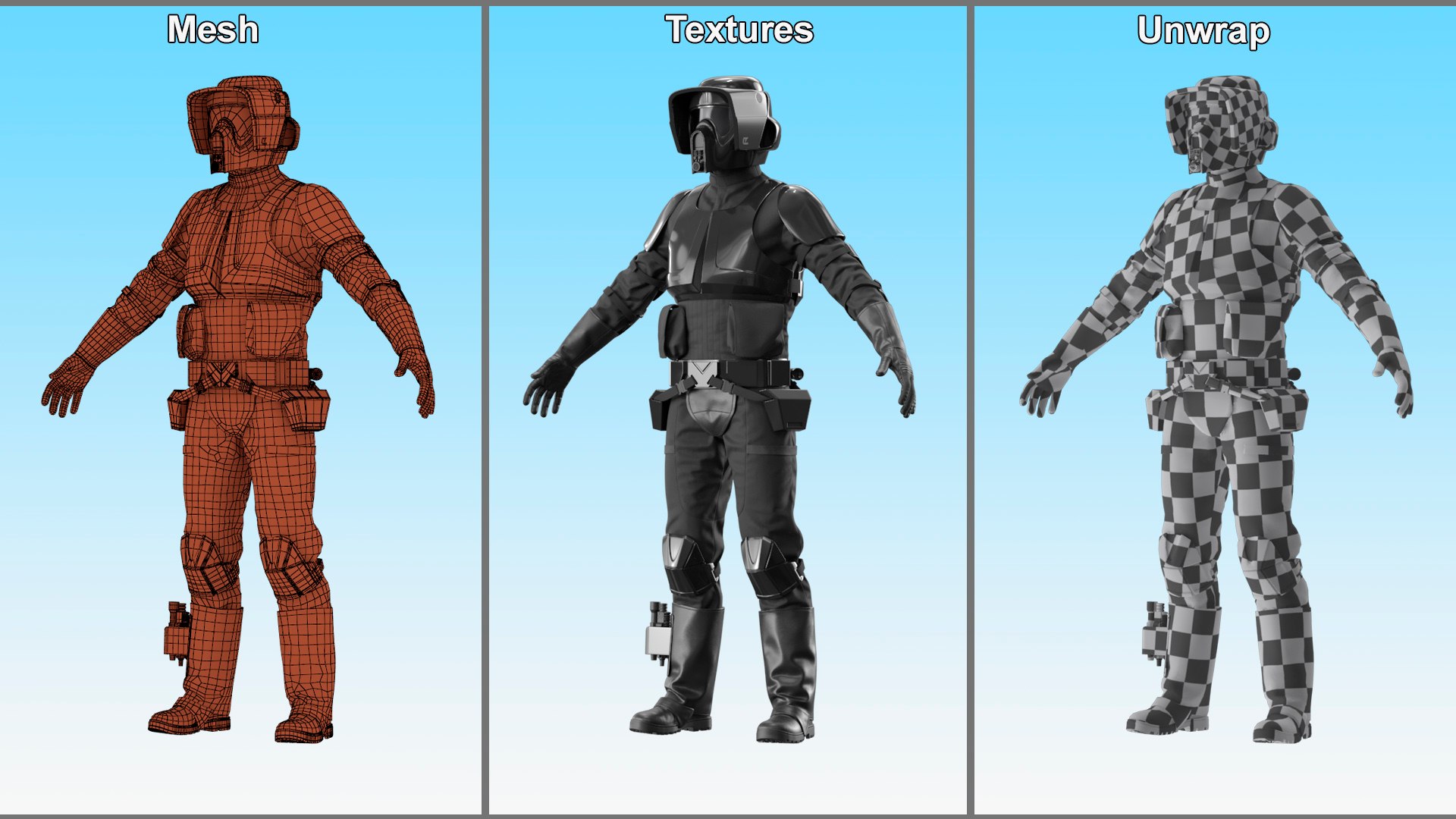 Star Wars Elite Death Trooper Uniform Black Finish 3D - TurboSquid 2417334