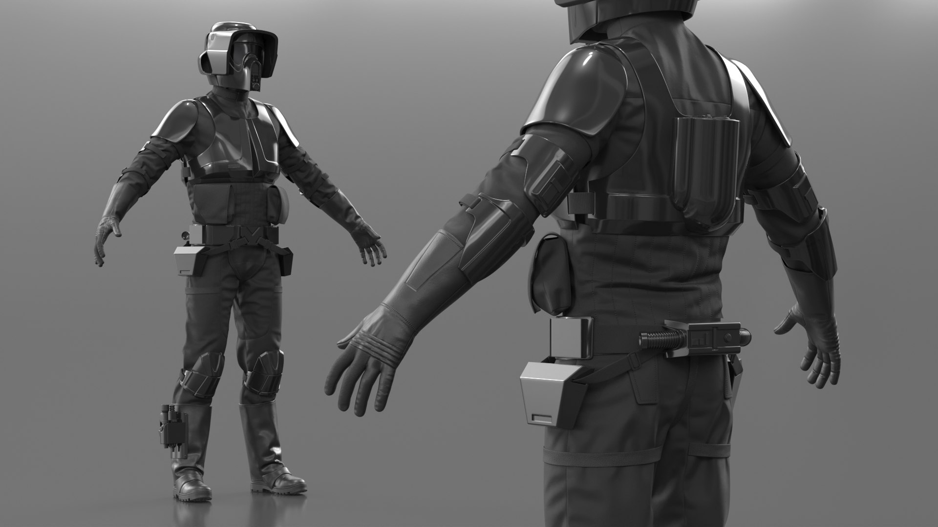 Star Wars Elite Death Trooper Uniform Black Finish 3D - TurboSquid 2417334