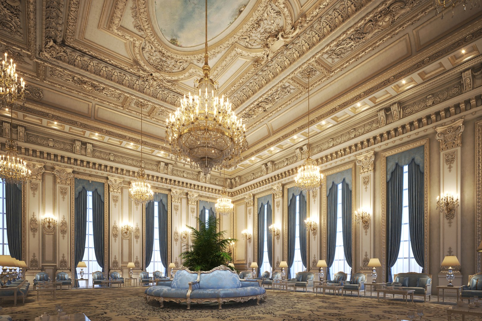 3D Model Royal Reception Hall - TurboSquid 2155837
