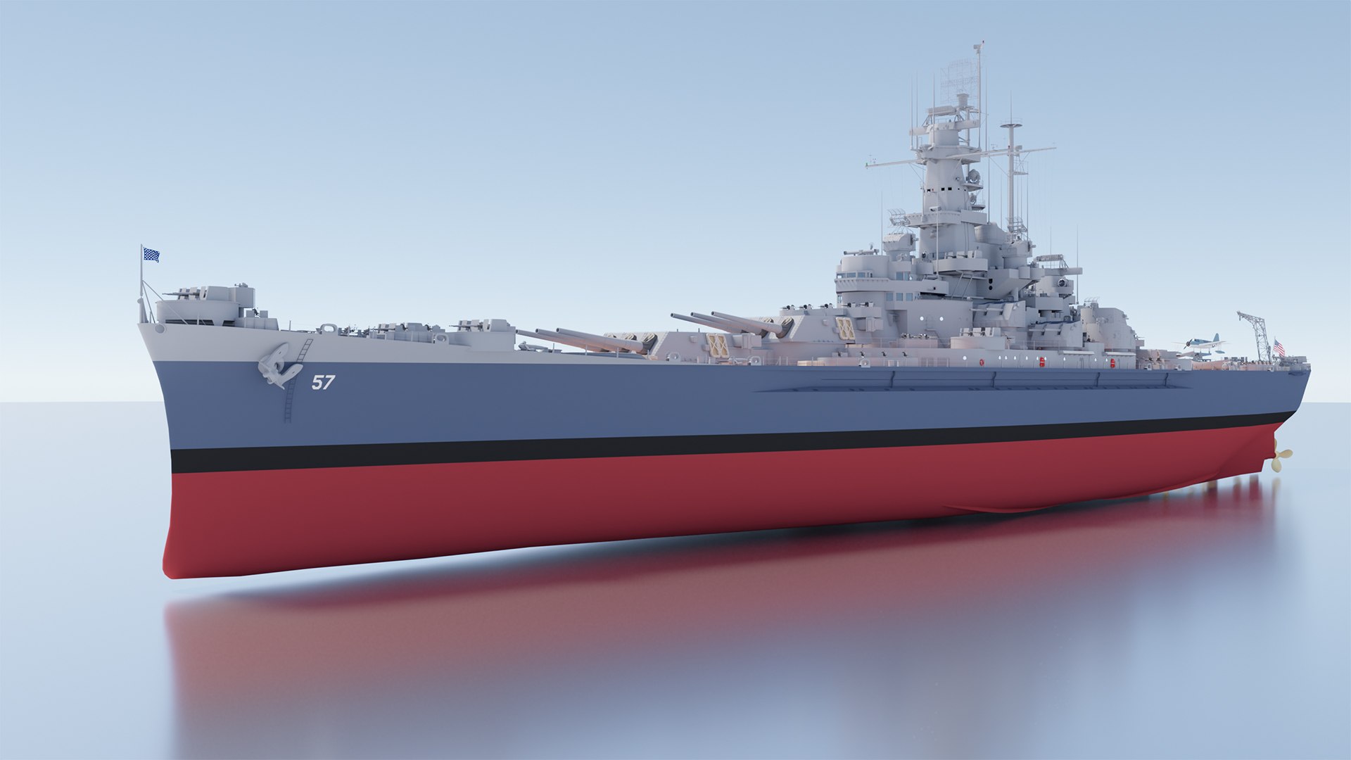 3D Uss South Dakota Battleship Model - TurboSquid 1357443