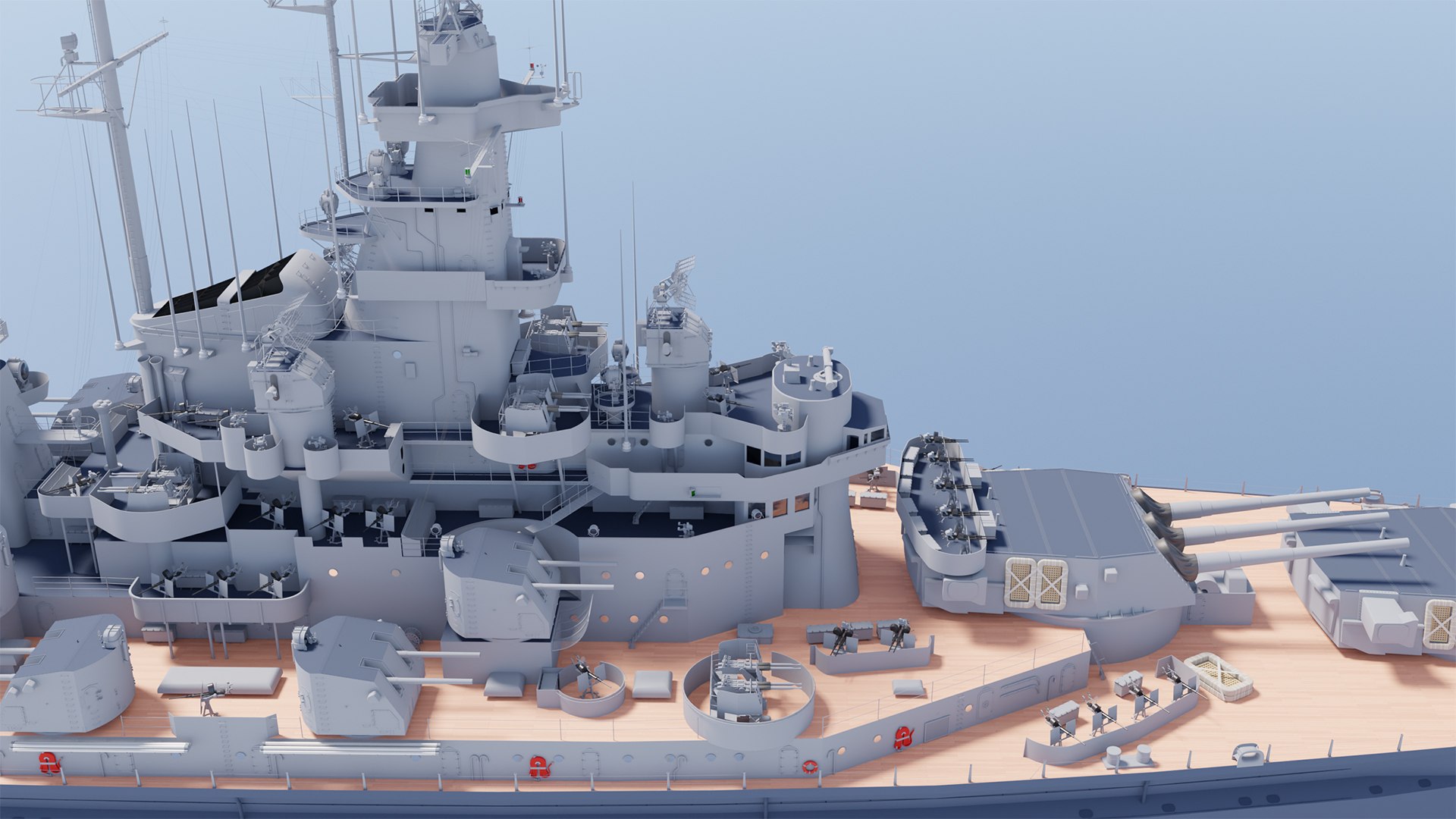 3D Uss South Dakota Battleship Model - TurboSquid 1357443