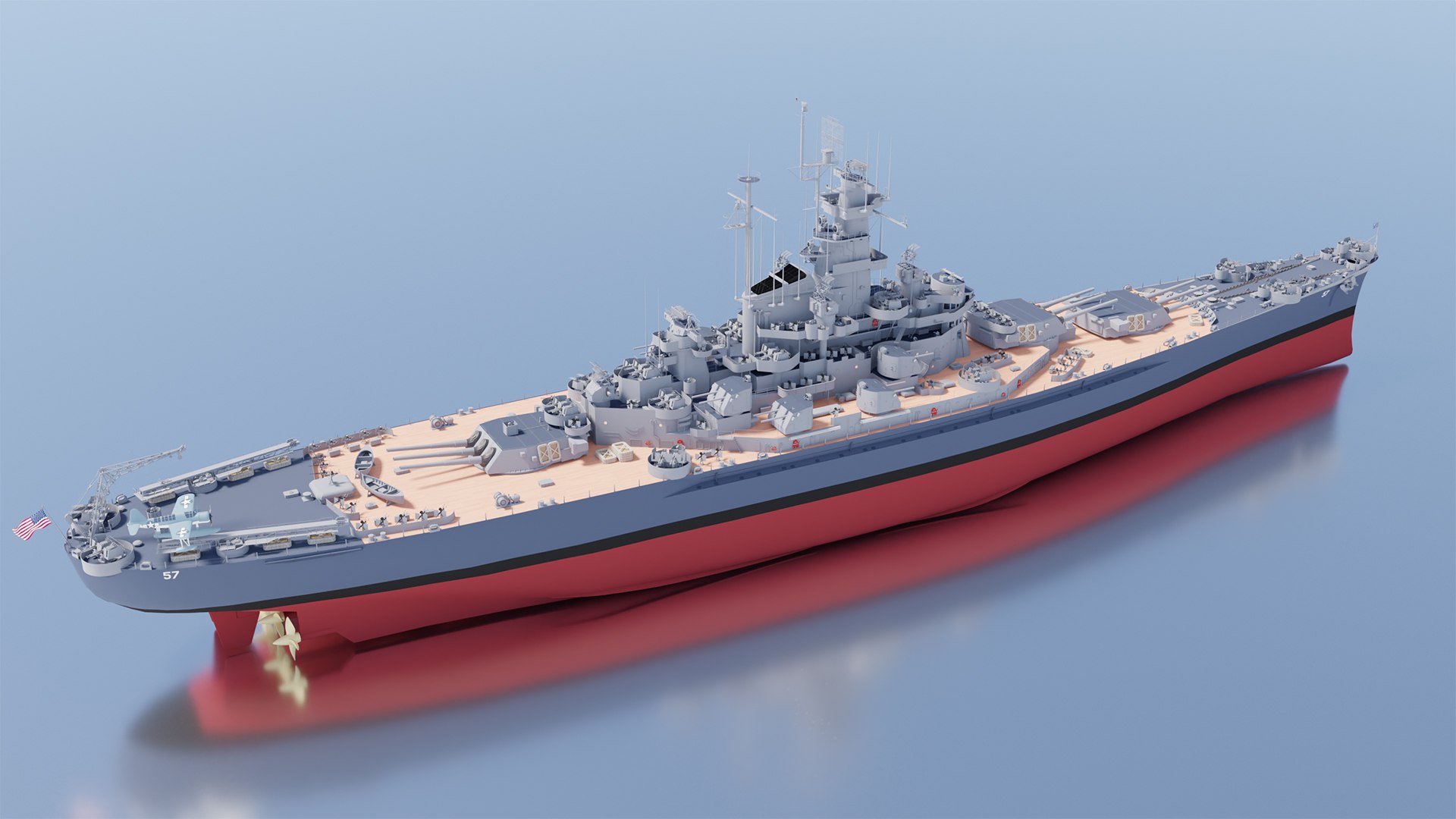 3D Uss South Dakota Battleship Model - TurboSquid 1357443