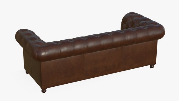 modelo 3d Sofá realista de cuero Chesterfield - TurboSquid 1935475