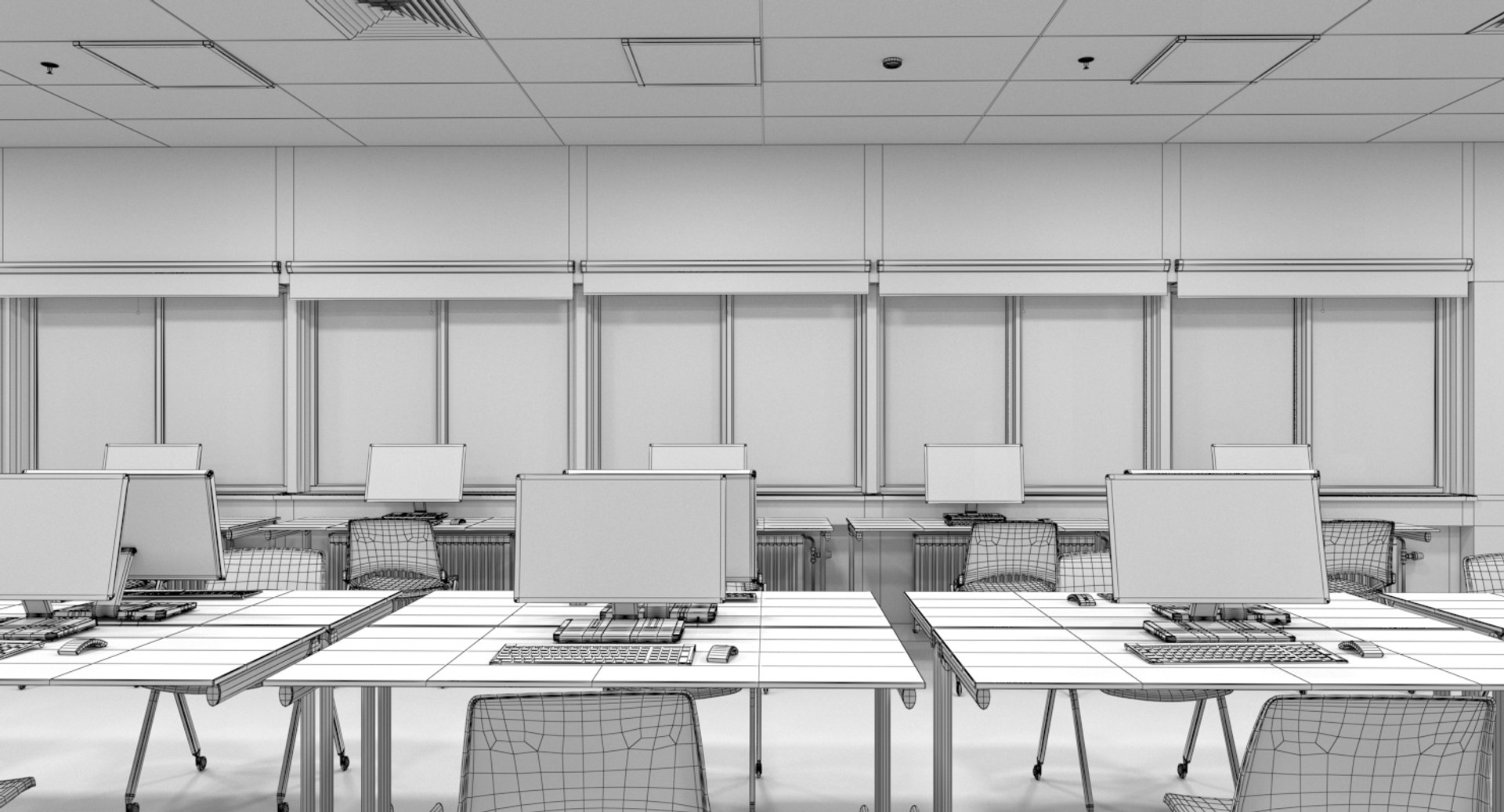 Realistic omputer classroom 3D model - TurboSquid 1400952