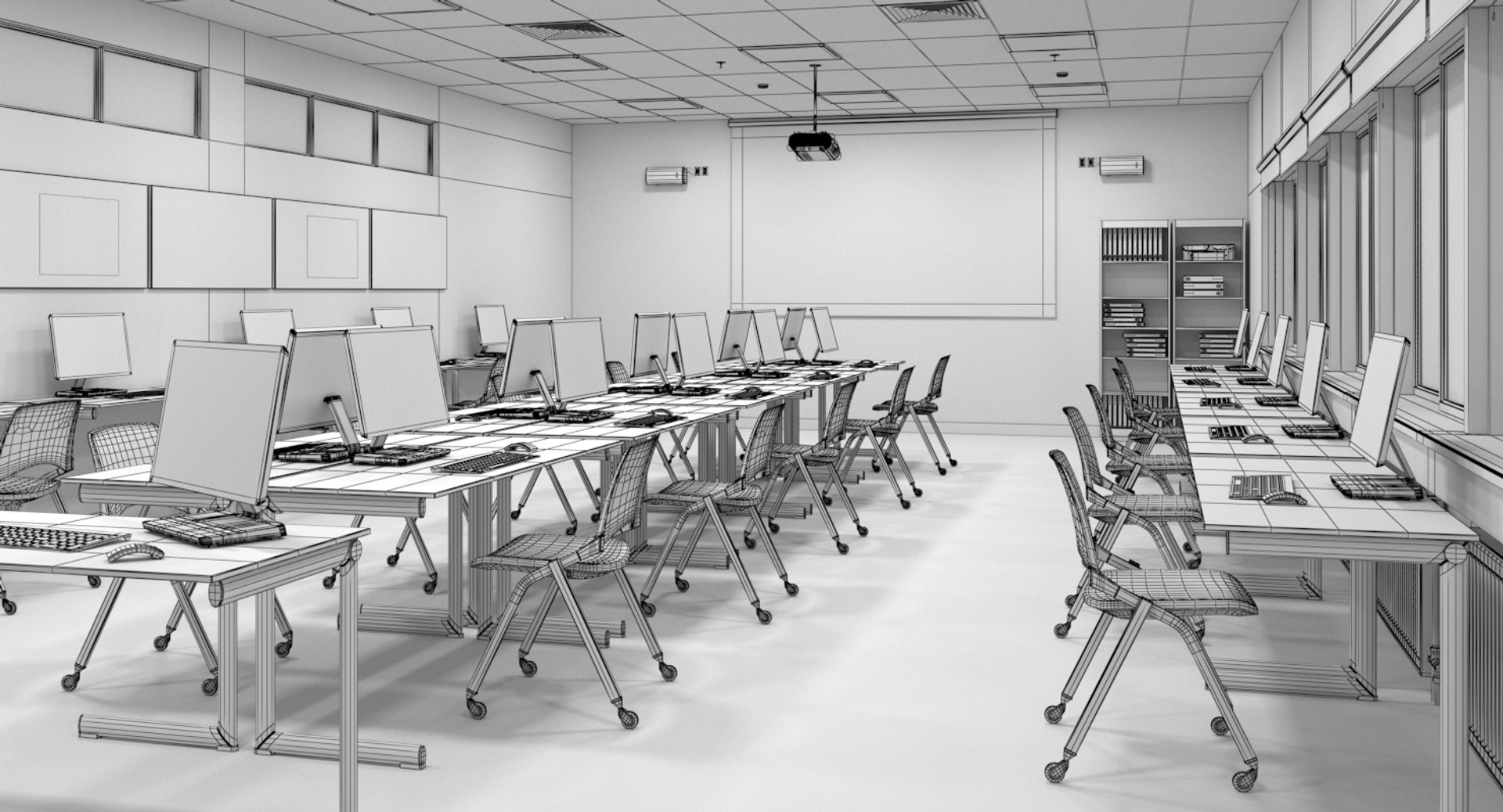 Realistic omputer classroom 3D model - TurboSquid 1400952