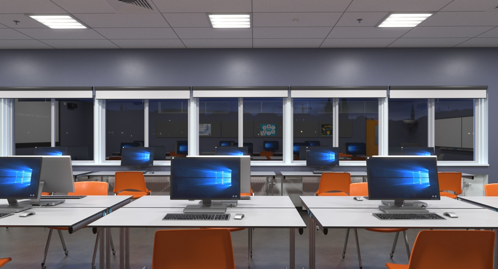 Realistic omputer classroom 3D model - TurboSquid 1400952