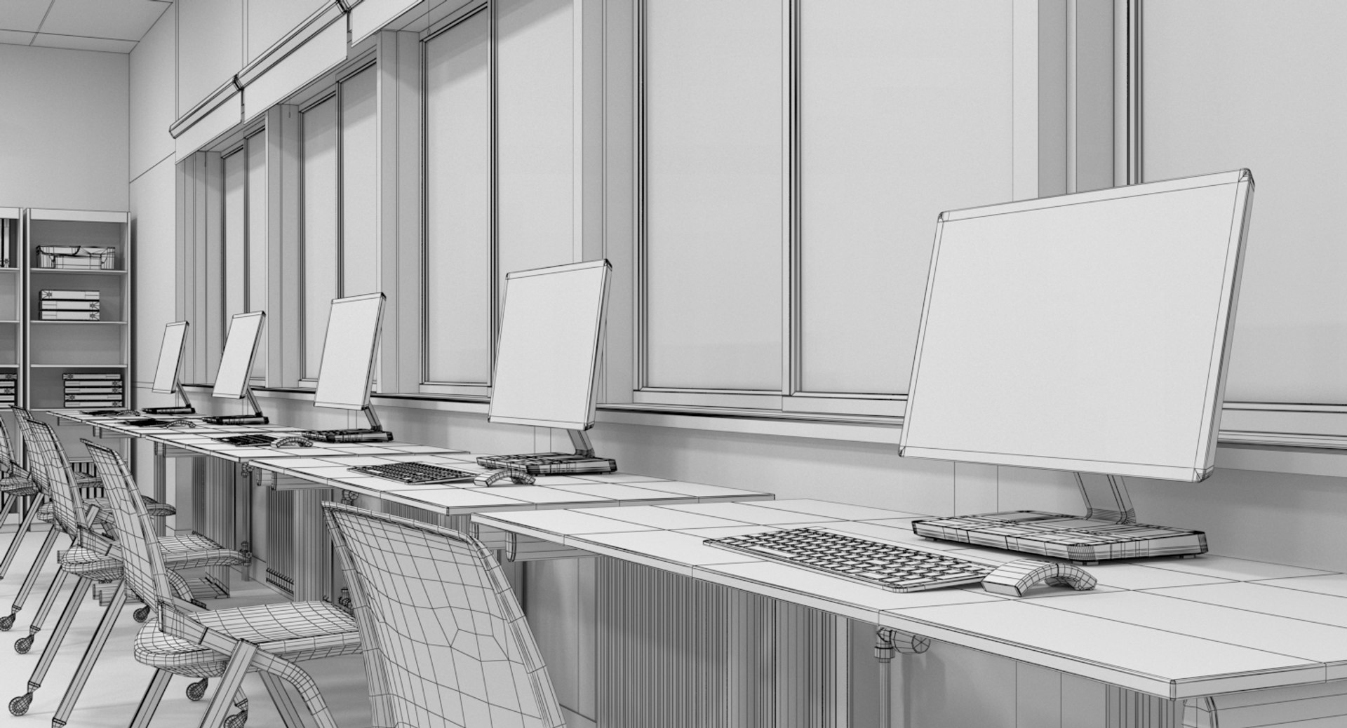 Realistic Omputer Classroom 3D Model - TurboSquid 1400952