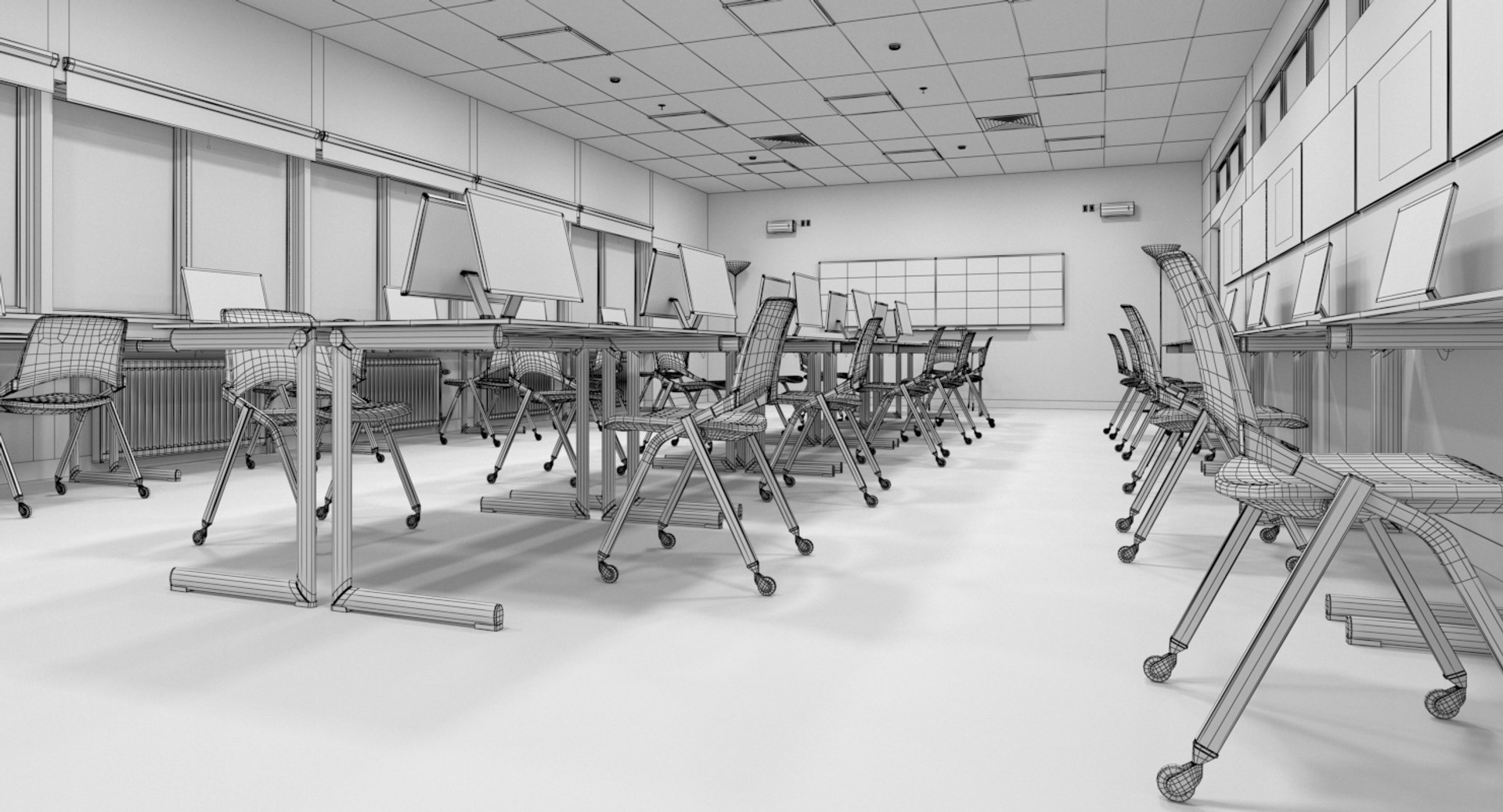 Realistic omputer classroom 3D model - TurboSquid 1400952