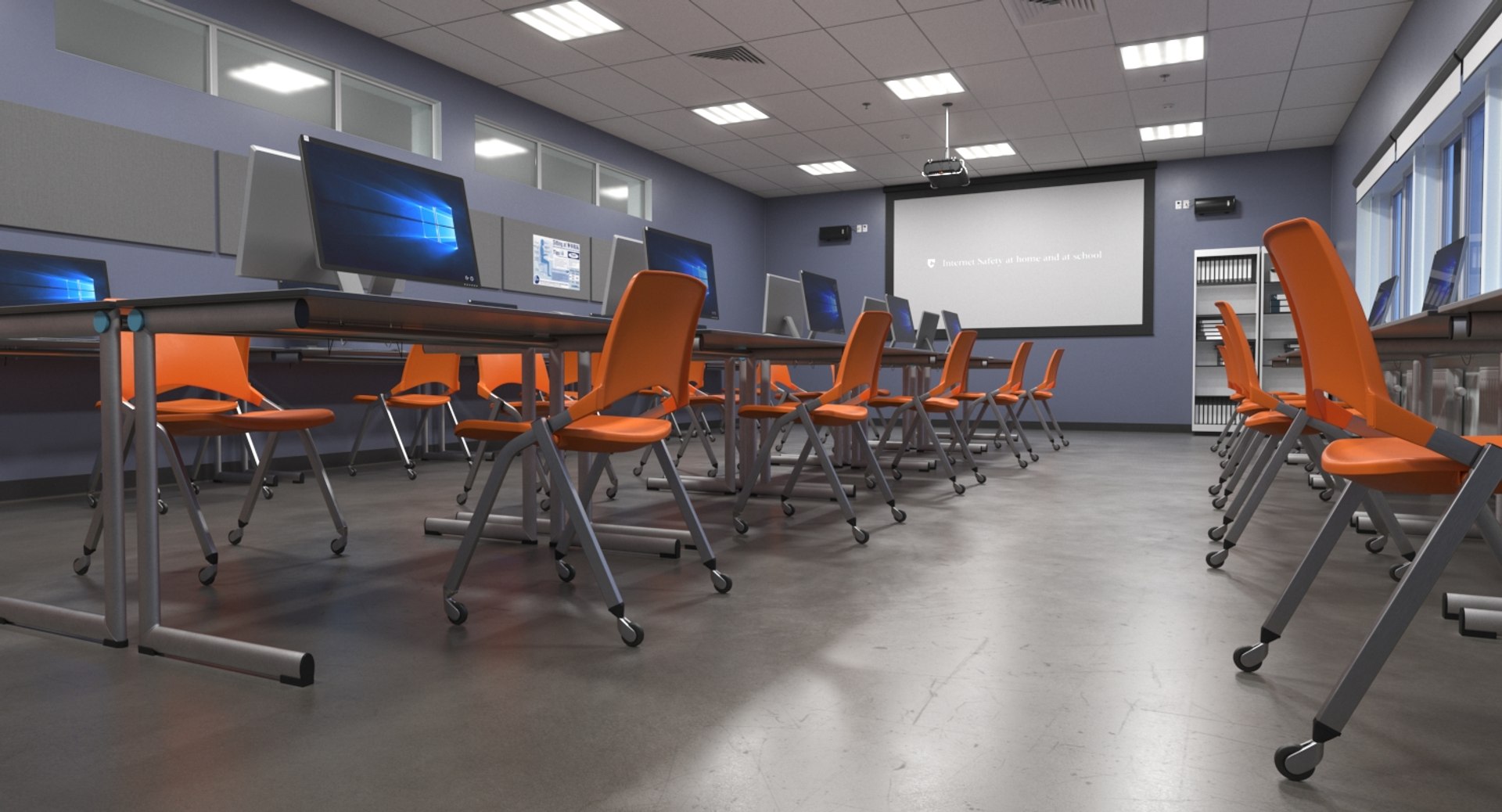 Realistic omputer classroom 3D model - TurboSquid 1400952