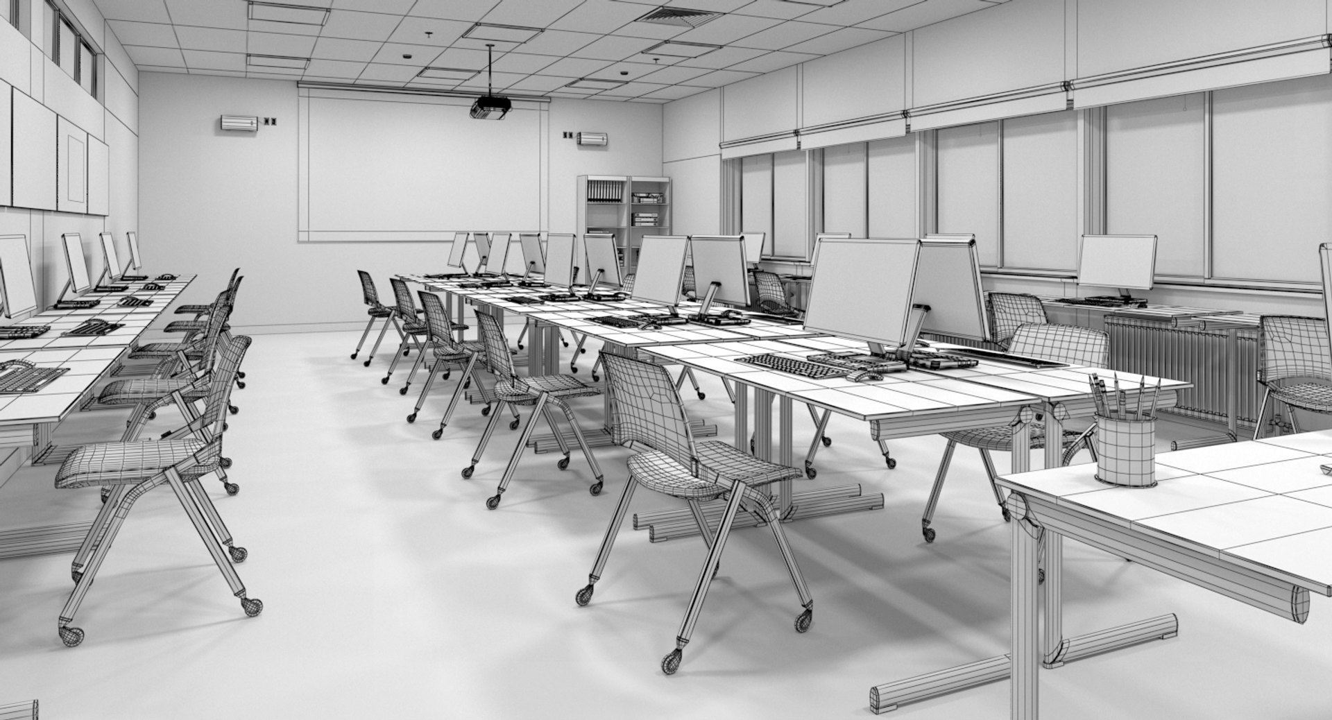 Realistic omputer classroom 3D model - TurboSquid 1400952