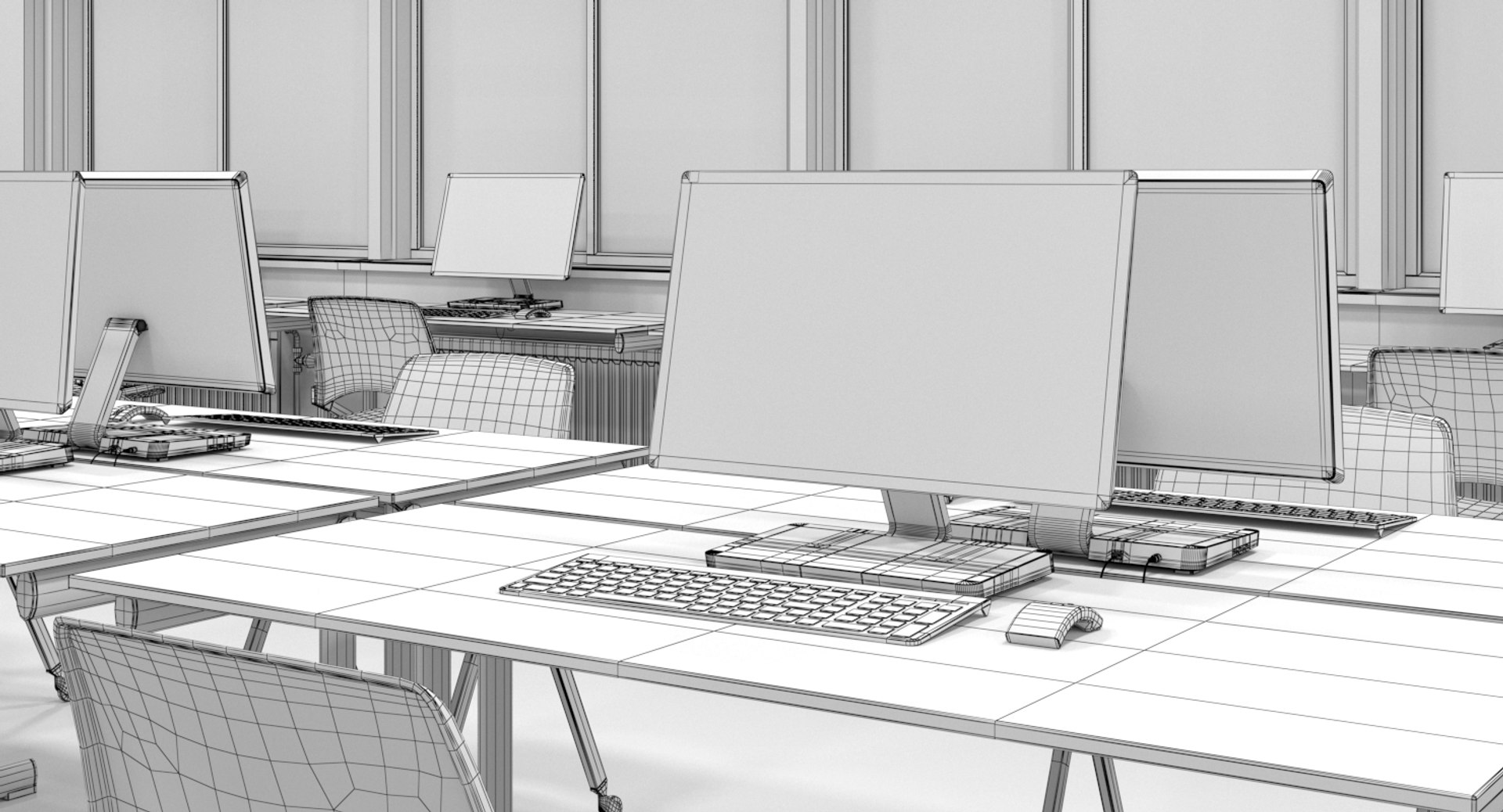 Realistic omputer classroom 3D model - TurboSquid 1400952