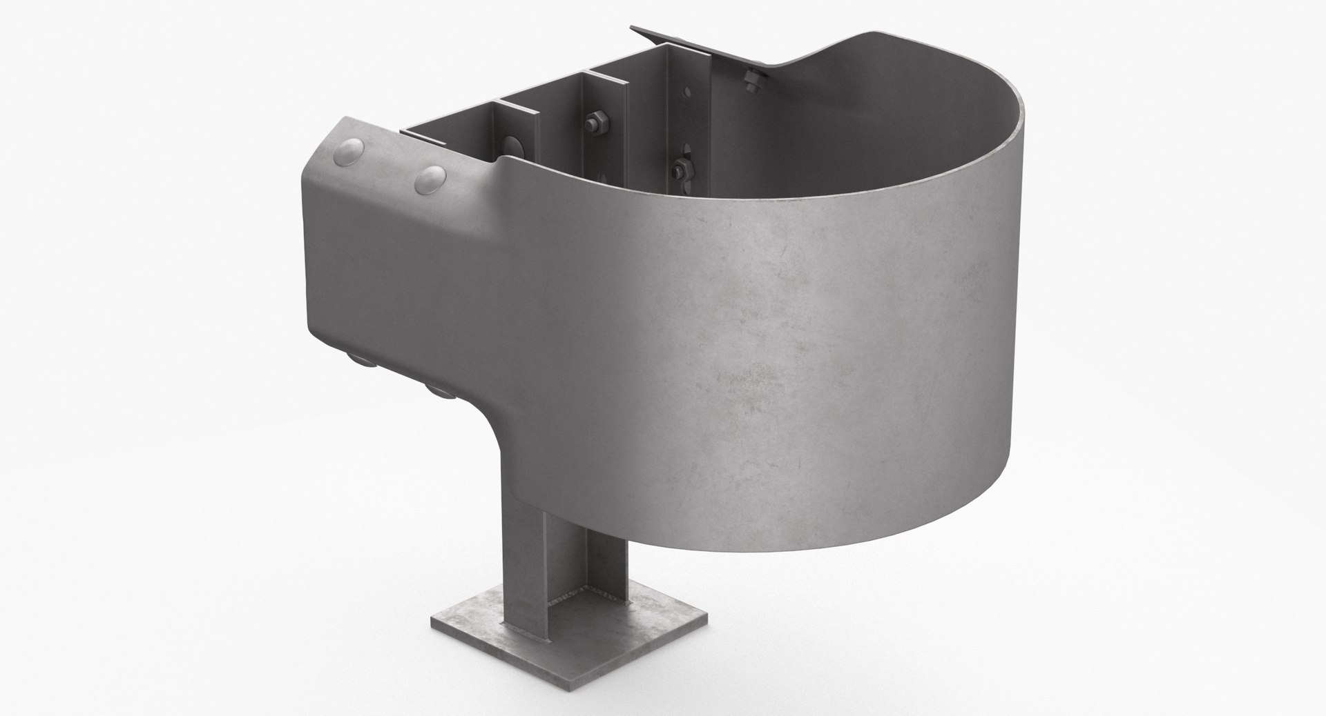 Guardrail W Beam Ending Buffer 3D - TurboSquid 1916620