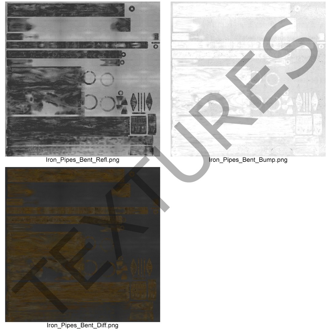 3d Broken Iron Pipe 10 Model