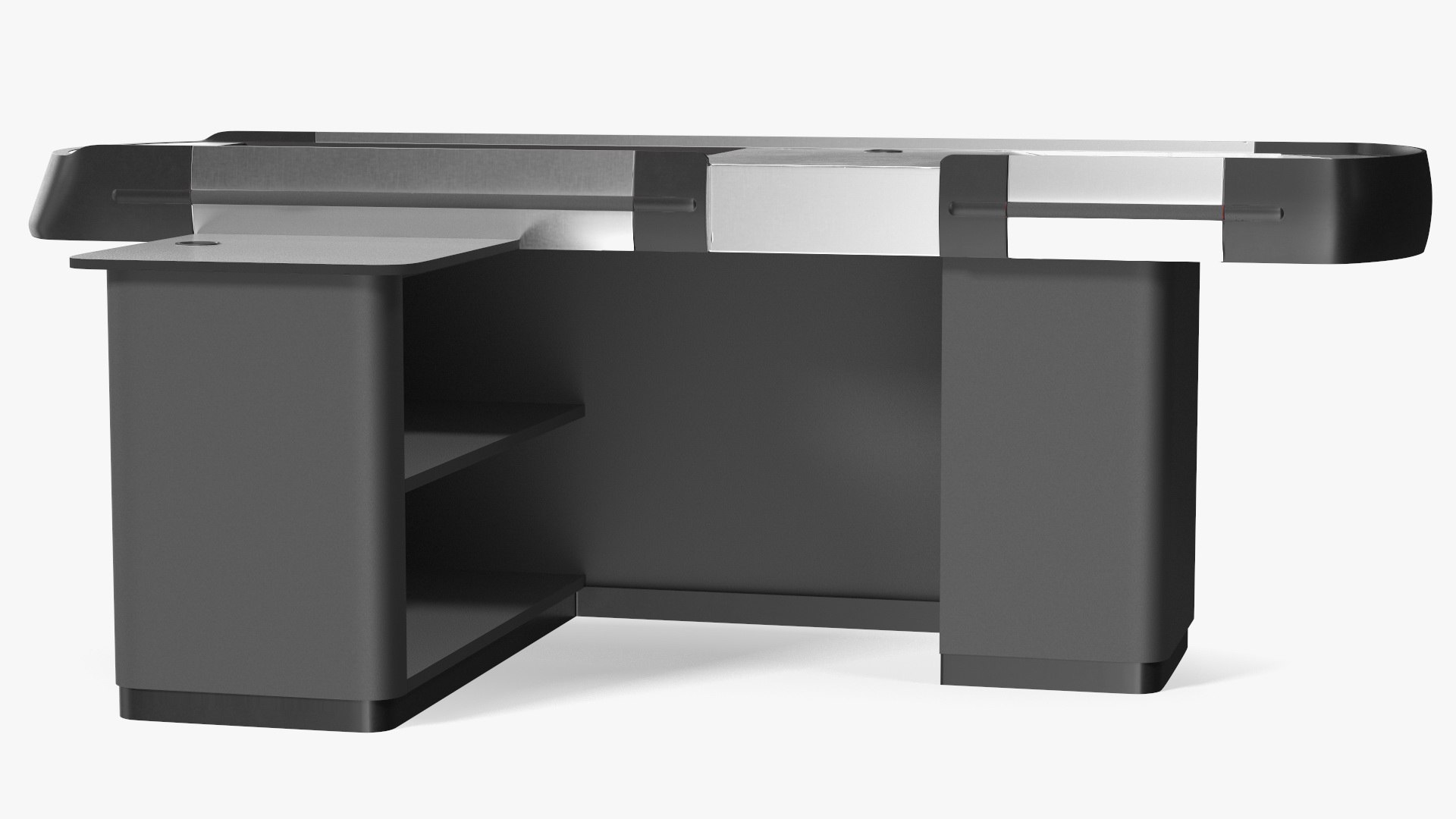 Ergonomic Small Checkout Counter Grey Rigged model - TurboSquid 2180383