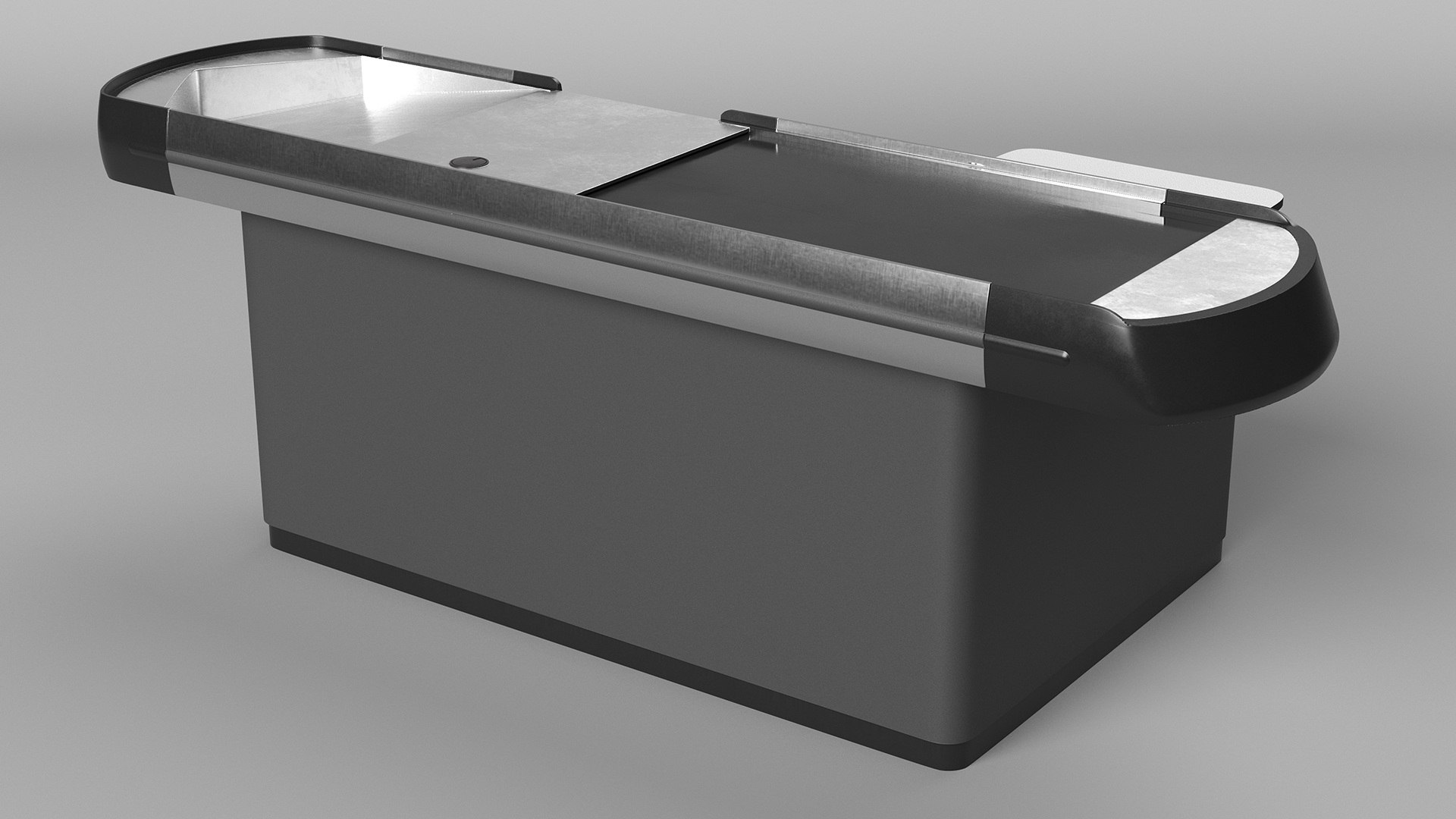 Ergonomic Small Checkout Counter Grey Rigged model - TurboSquid 2180383