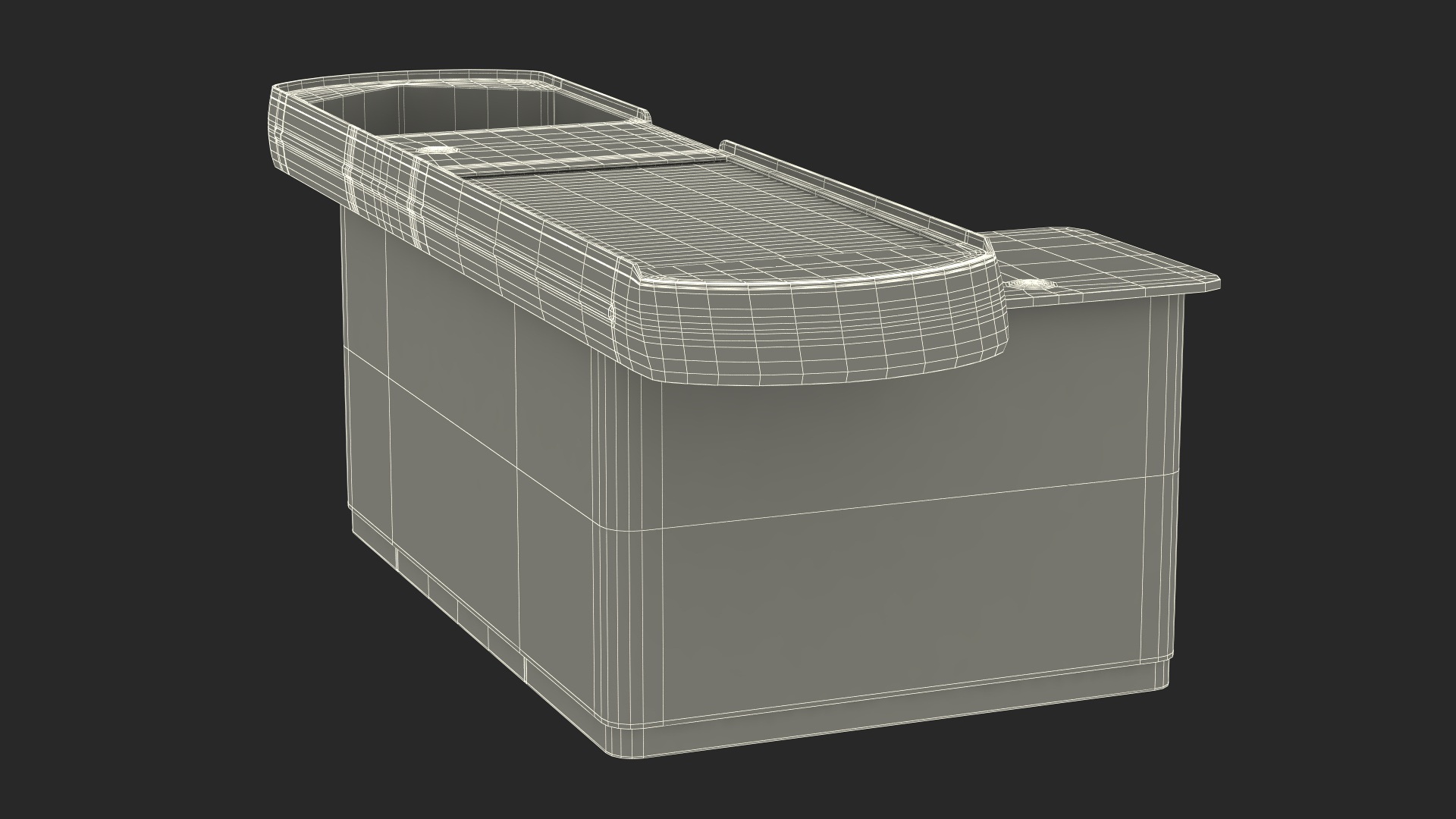 Ergonomic Small Checkout Counter Grey Rigged model - TurboSquid 2180383