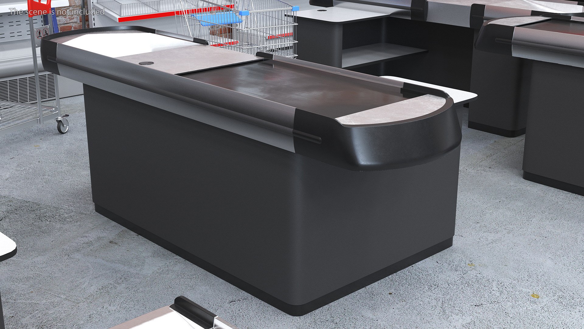 Ergonomic Small Checkout Counter Grey Rigged model - TurboSquid 2180383