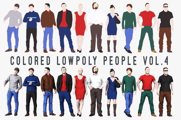 modelo 3d Gente de Lowpoly color Vol.4 - TurboSquid 1155261
