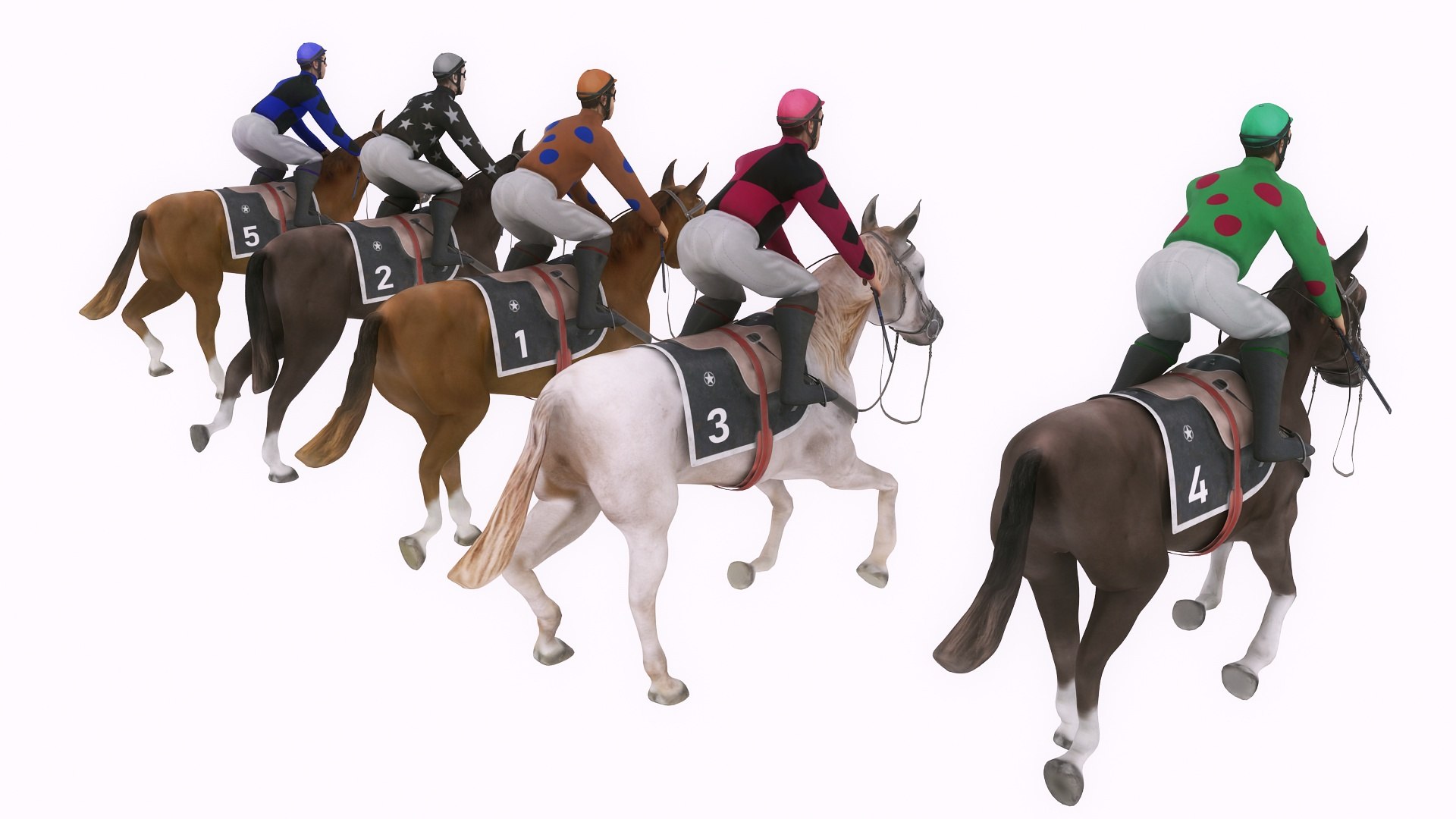 Jockey Pose 5 In 1 3D - TurboSquid 2272476