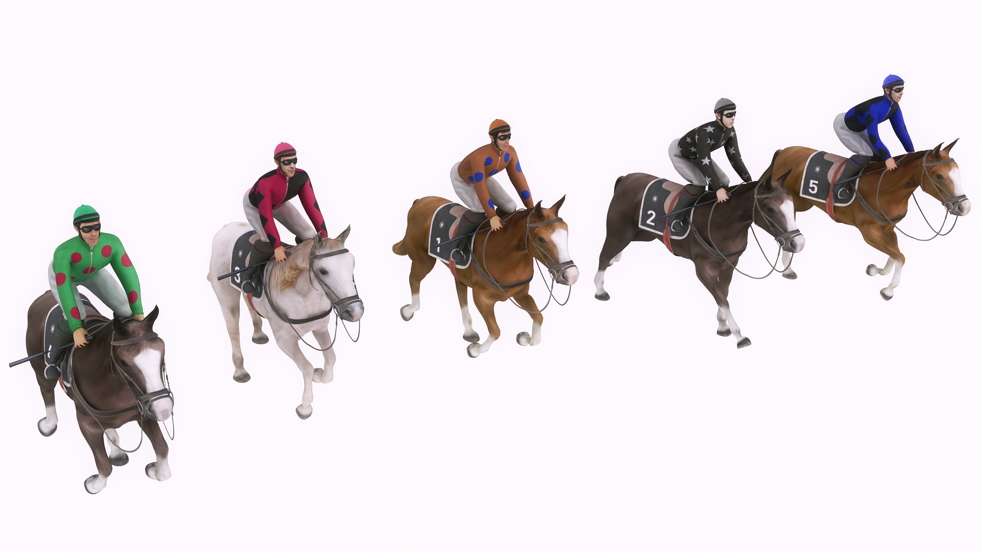 Jockey Pose 5 In 1 3D - TurboSquid 2272476