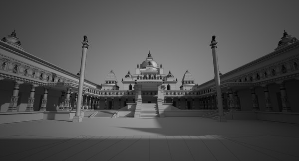 asian buddhist architecture 3d model