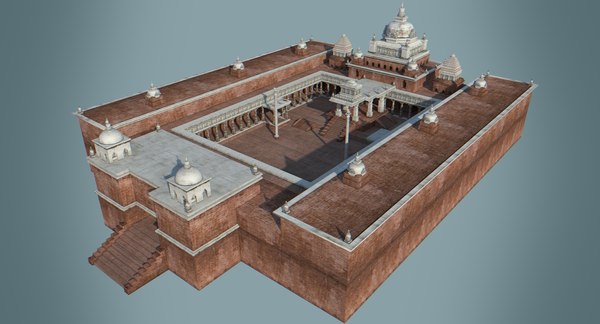 asian buddhist architecture 3d model