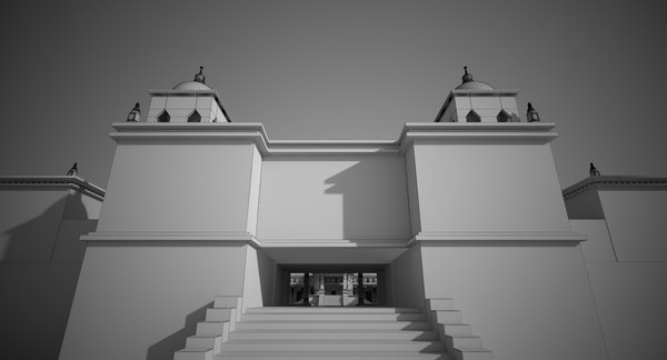 asian buddhist architecture 3d model
