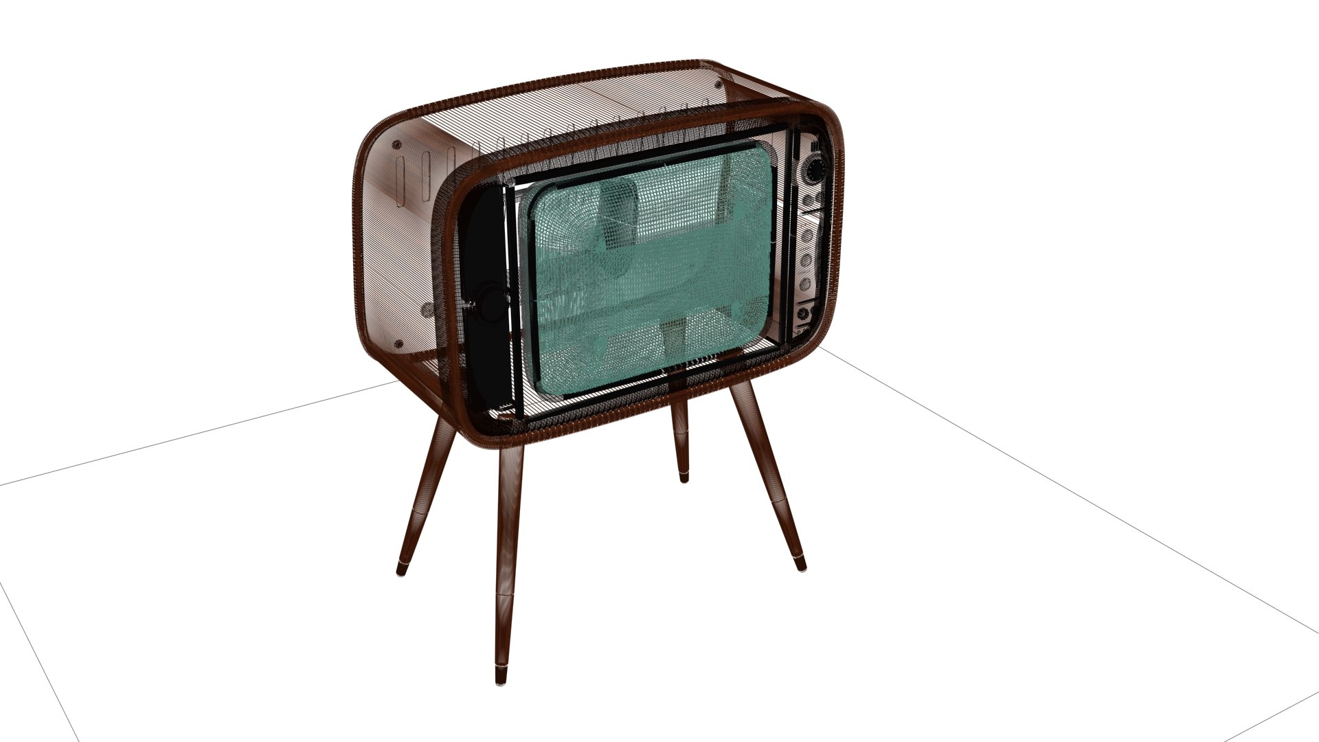 3D Retro TV Cabinet - TurboSquid 2081642