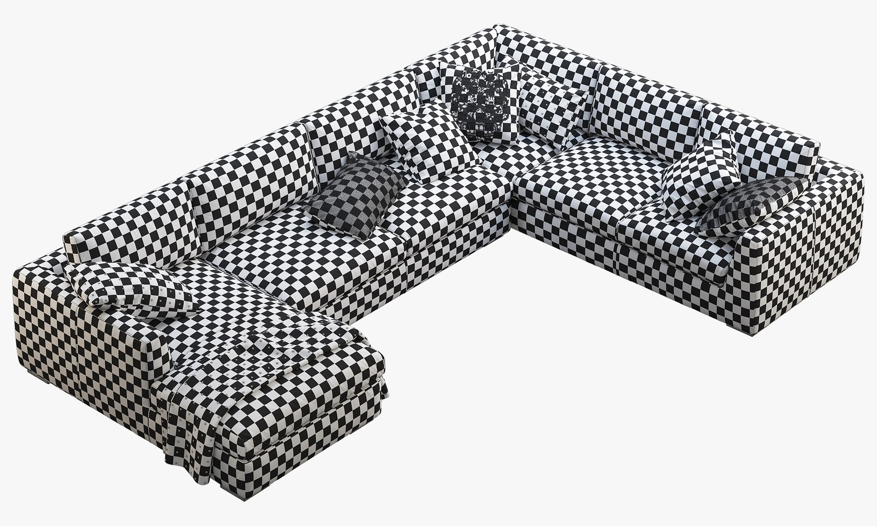 3D Modena Taper Arm U-sofa - TurboSquid 1587045