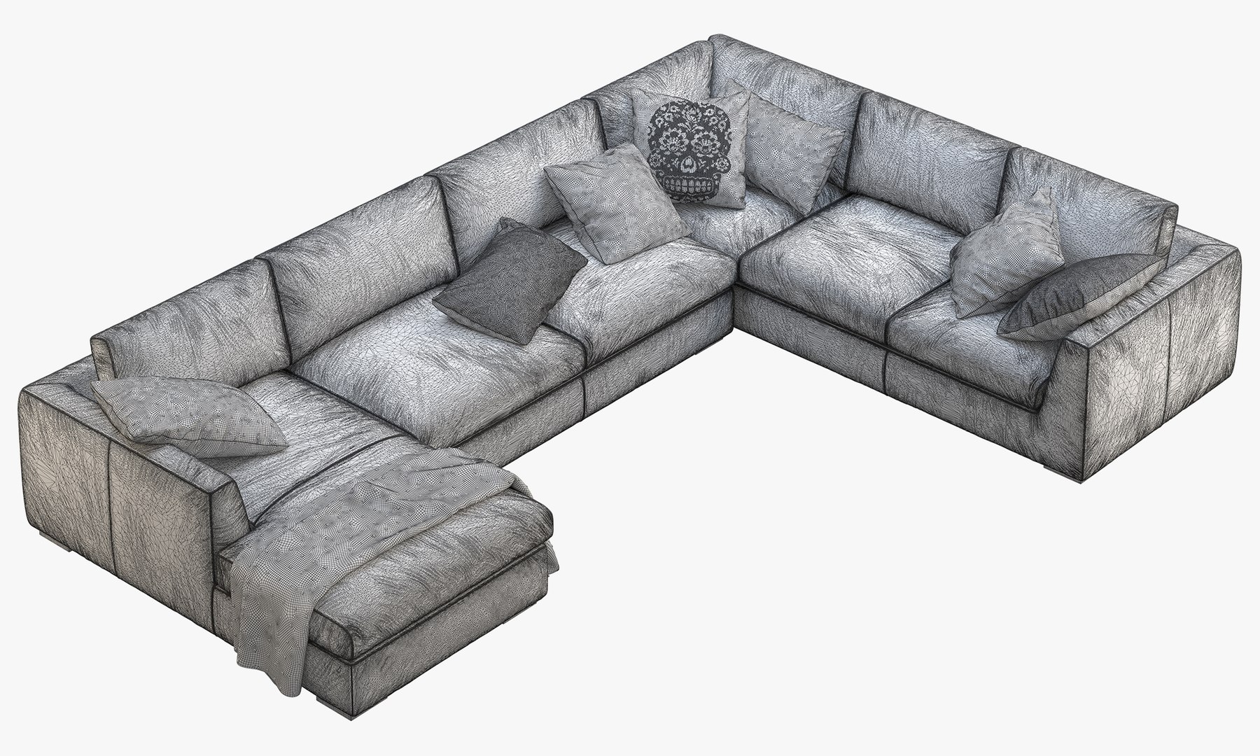 3D Modena Taper Arm U-sofa - TurboSquid 1587045