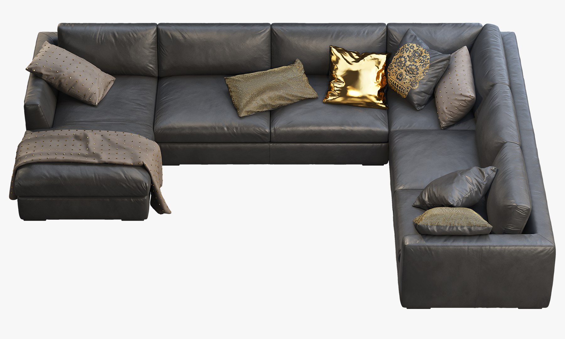 3D Modena Taper Arm U-sofa - TurboSquid 1587045