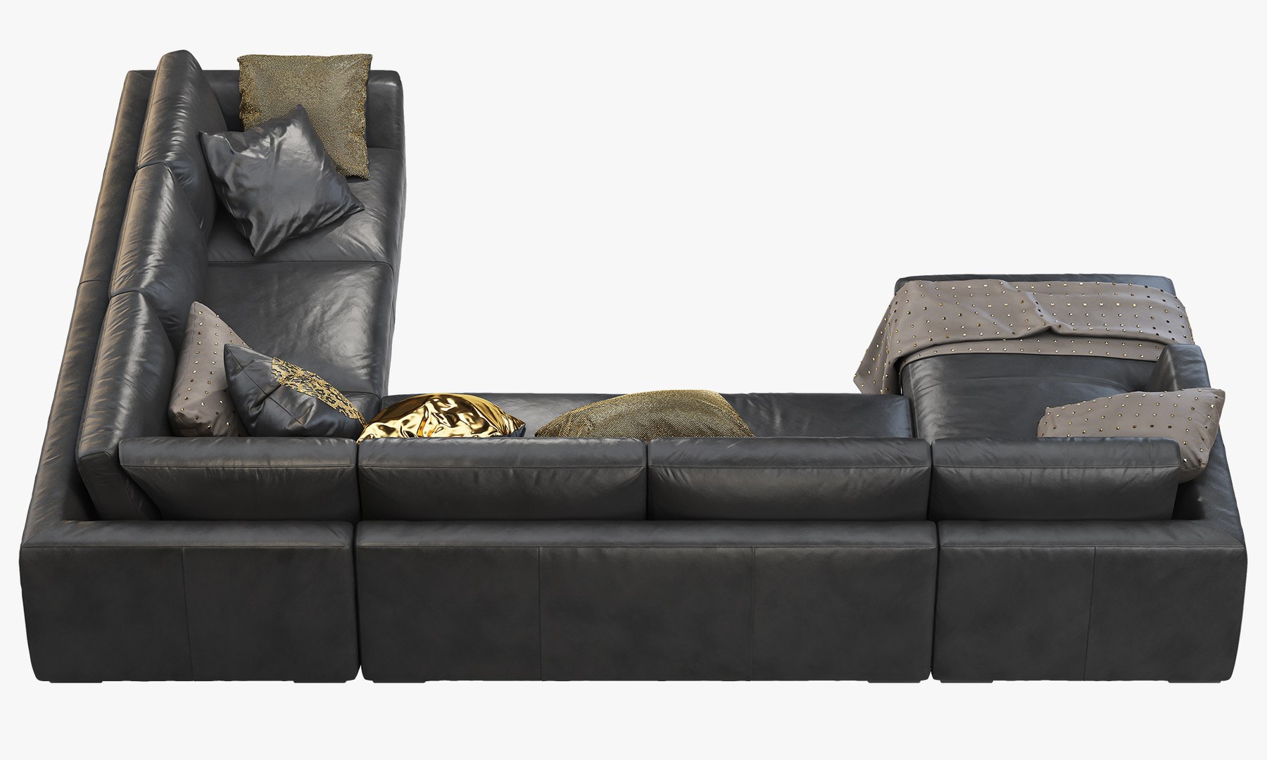 3D Modena Taper Arm U-sofa - TurboSquid 1587045